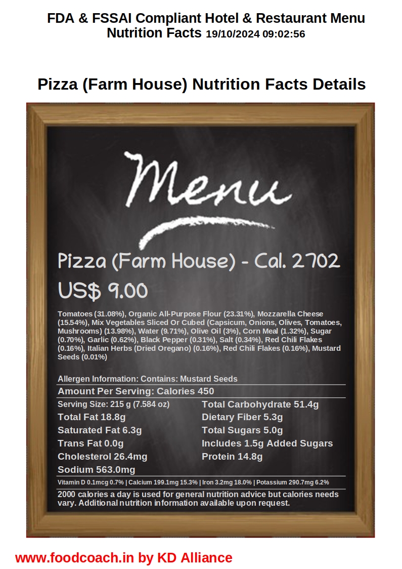 Restaurant Menu Labels ‣ Food Coach
